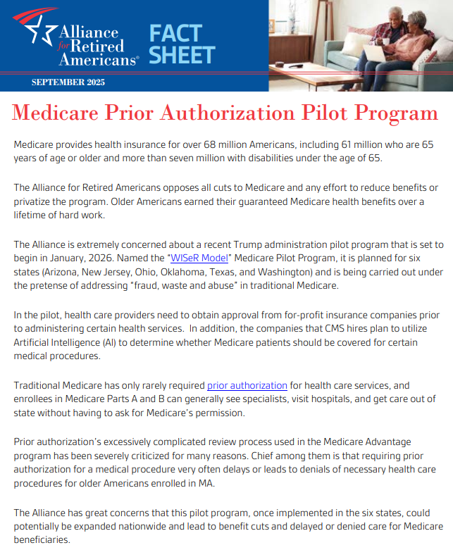 Fact Sheets and Position Papers - Retired Americans